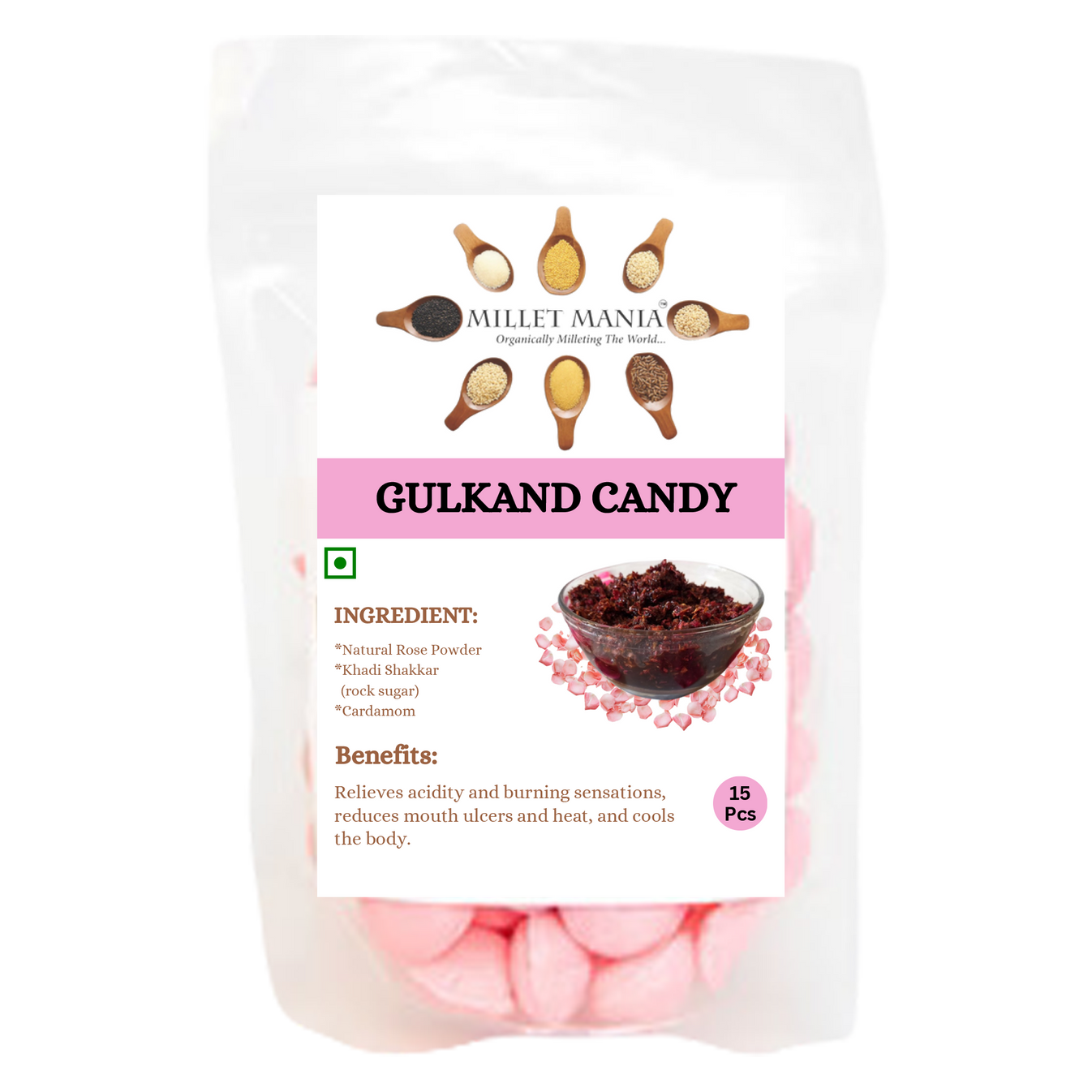 Gulkand Candy (15 Piece) – Millet Mania