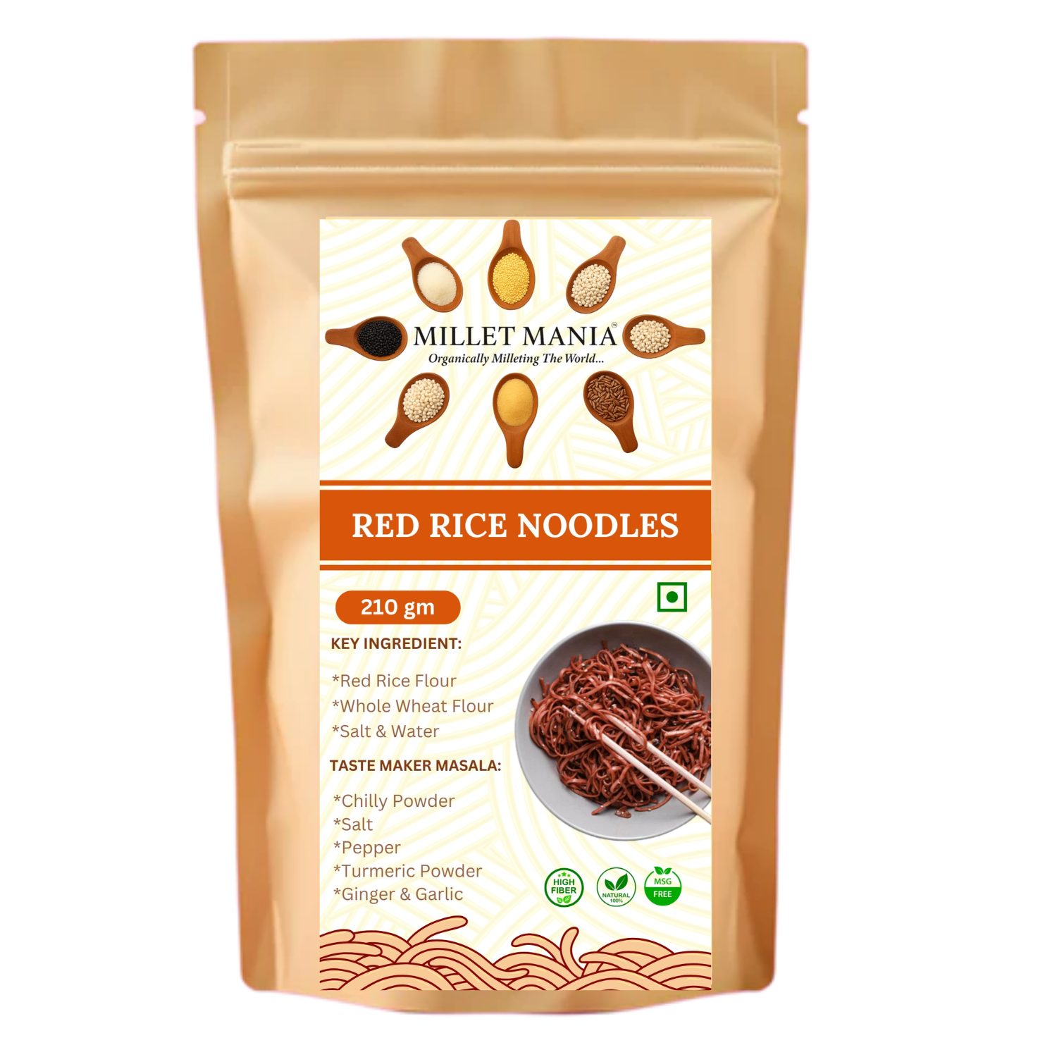 Red Rice Noodles (210 g) | High-Fiber & Protein-Rich Rice Noodles | No ...