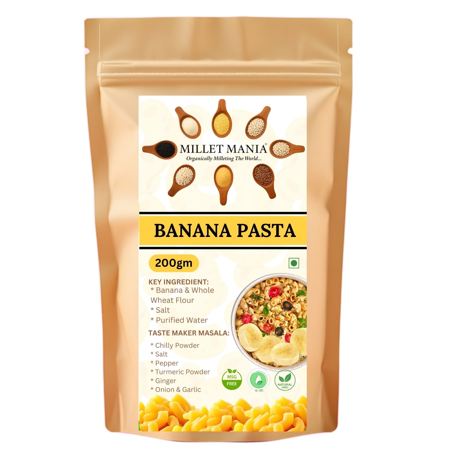 Banana Flour Pasta (200 g) | Maida-Free, Easy to Digest & Guilt-Free ...